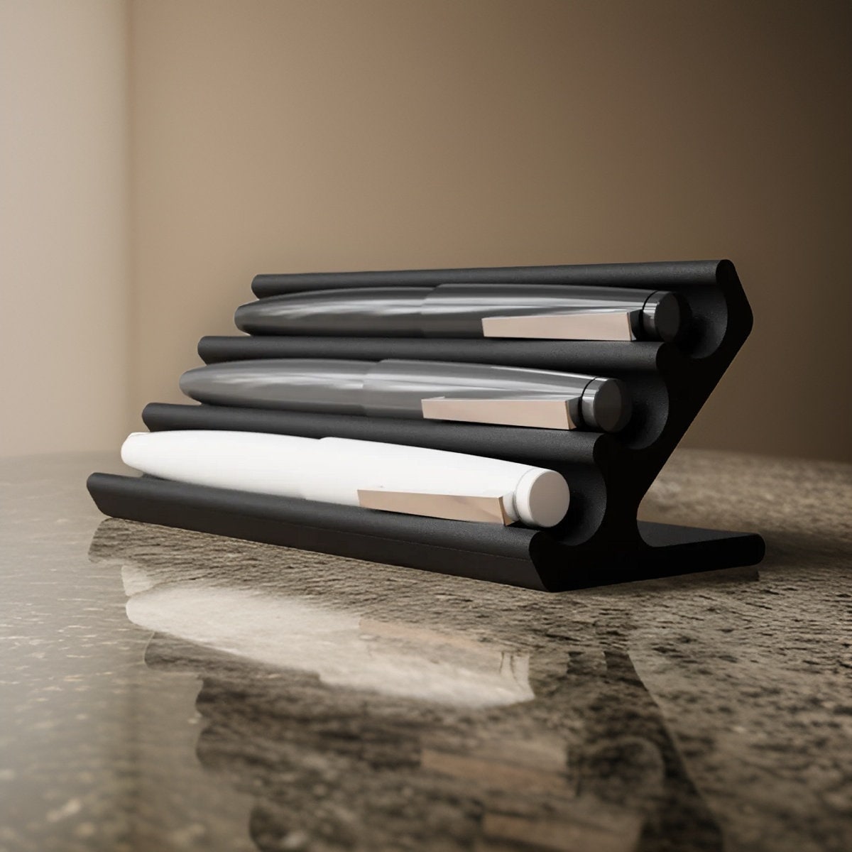 Modern 3 Pen Display, Sleek Desk Organizer for Pens, Contemporary Offi ...
